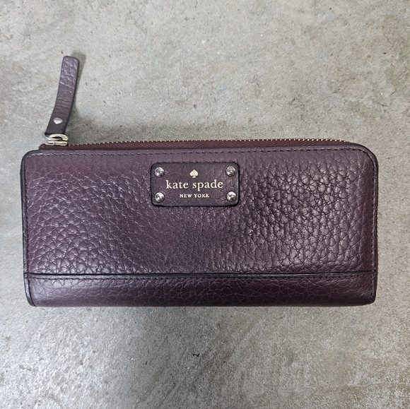 kate spade | Bags | Kate Spade Plum Textured Wallet | Poshmark